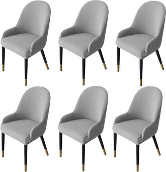 Generic Hussen Für Stühle Mit Gebogener Rückenlehne Und Armlehnen, Elastische Esszimmerstuhl Bezüge, Dehnbarer Schoner Für Büro, Küche, Hotel, Party - Abwasch