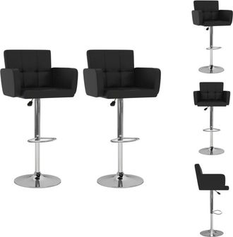 vidaXL Barhocker 2 Stk. Schwarz Kunstleder - Barhocker - Küchenhocker - Sitzgelegenheiten - Hochstuhl - Design Möbel