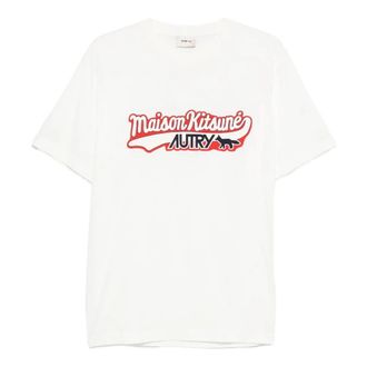 Autry L&auml;ssiges Baumwoll-T-Shirt in Verschiedenen Farben - - Tops - Herren - Wei&szlig; - L