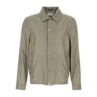 Brunello Cucinelli Homme, Vestes, Gris, Taille: M Veste dext&eacute;rieur non doubl&eacute;e en soie contrecoll&eacute;e