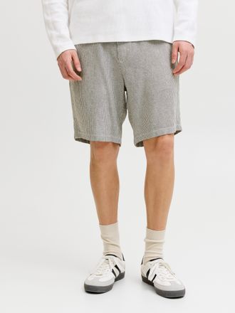 Jack & Jones Chinoshorts JACK & JONES JPSTACE MYKONOS LINEN BLEND SHORTS SRT, Herren, Gr. XXL, N-Gr, cloud dancer detail:stripe, Web, Obermaterial: 55% Leinen, 45%