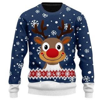 Generic Pull Moche De Noel Homme Humour, Sweat Pull Noel Drole Impression No&euml;ls Fantaisie Sweat-Shirt De No&euml;l Pour Homme Ugly Christmas Sweater Manches Longue