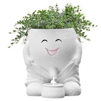 Generico Blumentopf f&uuml;r den Garten, hoch und tief f&uuml;r die Pr&auml;sentation von Gr&uuml;npflanzen, kreativer h&auml;ngender Blumentopf, skulpturale Blumenbeh&auml;lter, Innen- und