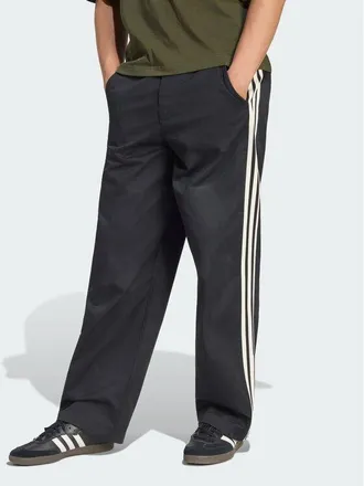 adidas Stoffhose 3 Stripes Pleated Trousers KE4177 Schwarz Regular Fit