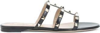Valentino Garavani Sandalen - Black Leather Sandals - Gr. 39,5 (EU) - in Schwarz - f&uuml;r Damen