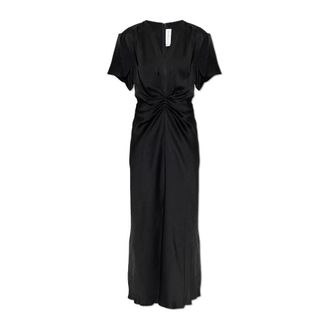 Victoria Beckham Satin Kleid mit Drapierung - - Dresses - Damen - Schwarzk - S