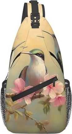 Generic Sac &agrave; dos de voyage avec motif colibris sur des branches de fleurs douces pour homme
