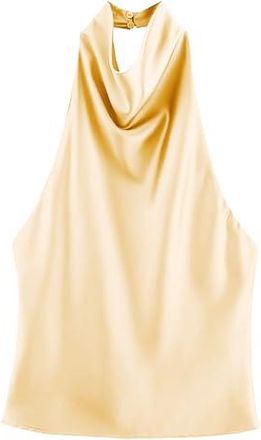 Generic Haut en satin &eacute;l&eacute;gant pour femme - Grandes tailles - Col en V - Coupe ample - Respirant - L&eacute;ger - D&eacute;bardeur ample - Sans manches - Camisole - T-shirt 