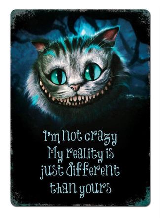 IUBBKI Im Crazy Cheshire Cat Tin Metal Sign Bar Retro Wall Decoration Poster Home Club Taverne Wall Door Painting Ornament