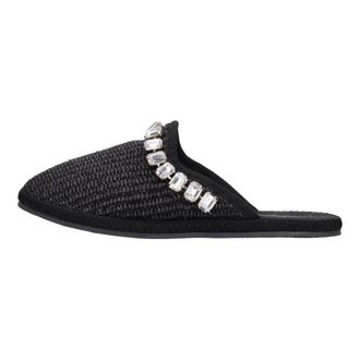 Casadei Sabot aus Bast und Stoff - - Shoes - Damen - Schwarzk - 37 EU