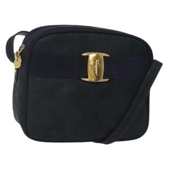 Ferragamo Sac bandouli&egrave;re en daim Pre-owned - Femme - Pre-owned - Bleu - Taille: ONE Size