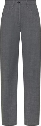 Seventy Femme, Pantalons, Gris, Taille: 38 FR Pantalon Gris en Laine à Jambes Larges