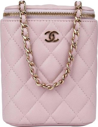 Chanel Crossbody Bags - Chanel Lilac Caviar Leather Mini Vertical Vanity C - Gr. unisize - in Orange - f&uuml;r Damen