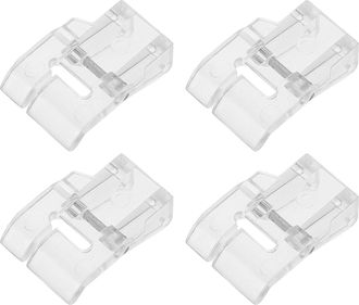 Soimiss 4 Stück Nähmaschinenfuß Transparenter Kleiner Nähfuß aus Kunststoff Nähmaschinenzubehör für Stoffarbeiten Einfach Montierbar Geeignet für Anfänger und