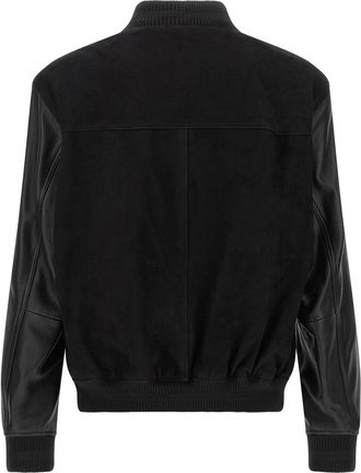 HUGO BOSS Textured Microfiber Bomber Jacket - Black