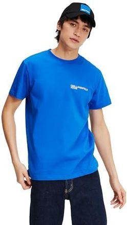 Karl Lagerfeld Karl Lagerfeld Jeans, Homme, T-Shirt Slim À Manches Courtes Avec Logo Essentiel, Coupe Slim, Bleu, S