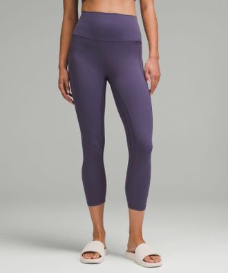 lululemon Align Crop Leggings mit hohem Bund und Taschen f&uuml;r Frauen - 58 cm - Gr&ouml;&szlig;e 12 in Nightfall