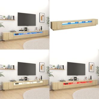 vidaXL Vidaxl - TV-Schrank mit LED-Leuchten Sonoma-Eiche 300x35x40 cm - tv Schrank - Holzwerkstoff Möbel - Sonoma Eichen Dekoration - led Beleuchtung