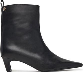 Tommy Hilfiger Stiefeletten Kitten Heel Leather Ankle Boot FW0FW09669 Schwarz