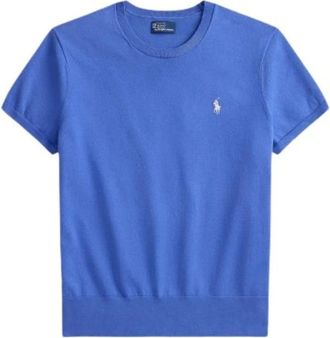 Polo Ralph Lauren Femme, Tops, Bleu, Taille: 42 FR Fine Polo Knit