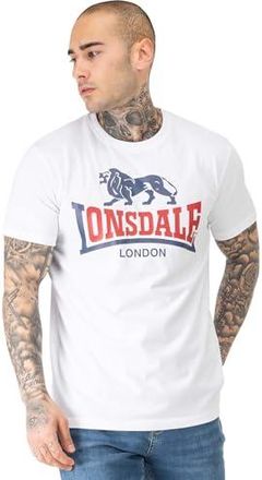 Lonsdale Lion Two Tone T-Shirt, Blanc/Bleu Marine/Rouge, XL Homme