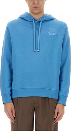 Etro Homme, Sweatshirts et sweats &agrave; capuche, Bleu, Taille: S Pegasus Logo Sweat &agrave; capuche