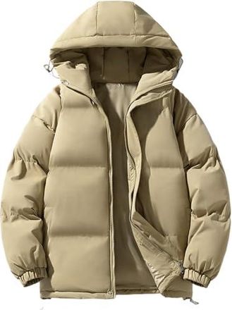 Generic Veste matelassée unisexe épaisse pour toutes les saisons, parka urbain, manteau dhiver à col montant, H-kaki., 3XL Grande taille