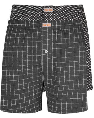 Nur Die 2er Boxershorts Weite lockere Passform 100prozent Baumwolle Pyjama Shorts Doppelpack Unterw&auml;sche Unterhosen Herren klassisch