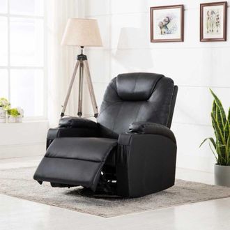 vidaXL Massage-Schaukelsessel Schwarz Kunstleder Vidaxl