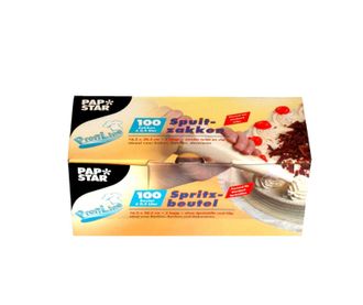 Papstar 1 Karton = 15x100 Spritzbeutel 30,5 cm x 16,2 cm transparent 3-lagig 12474