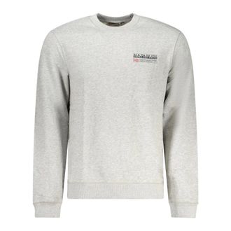 Napapijri Homme, Sweatshirts et sweats &agrave; capuche, Gris, Taille: 2XL Sweat Gris &agrave; Manches Longues avec Imprim&eacute;