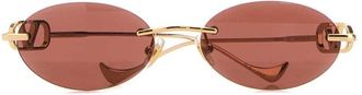 Valentino Garavani SUNGLASS Gold Metal Sunglasses - Gold