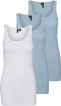 Vero Moda Lot de 3 débardeurs pour Femme - Bleu - M
