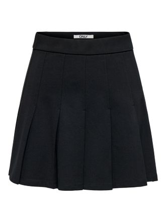 Only Minirock ONLY ONLPOPTRASH LIFE HW PLEAT SKIRT CC PNT, Damen, Gr. S, schwarz, Milano Rib, Obermaterial: 63% Viskose, 32% Nylon, 5% Elasthan, unifarben,