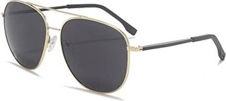 Generic Lunettes de soleil polarisées en métal à grande monture tendance pour hommes et pour femmes, lunettes de conduite de vacances en plein air (couleur : 