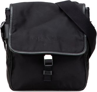 Prada Hobo Bags - Tessuto Buckle Messenger Bag - Gr. unisize - in Schwarz - f&uuml;r Damen