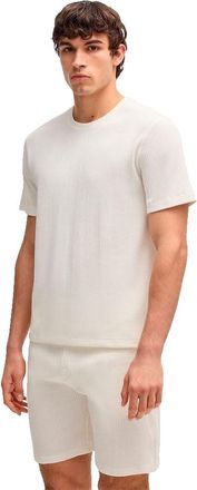 BOSS Herren Shirt Kurzarmshirt Oberteil Structure T-Shirt, Farbe:Wei&szlig;, Gr&ouml;&szlig;e:2XL, Artikel:-101 Natural