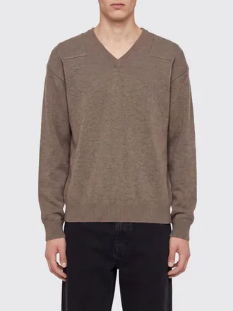 Jil Sander Langarm-Pullover aus Wollmischung mit V-Ausschnitt