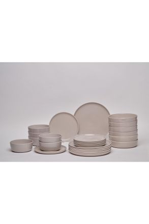 Novel Kombiservice Colori grigio, Grau, Keramik, 24-teilig, Uni, 550 ml, Lfgb, lebensmittelecht, Essen & Trinken, Geschirr, Geschirr-Sets, Kombiservice