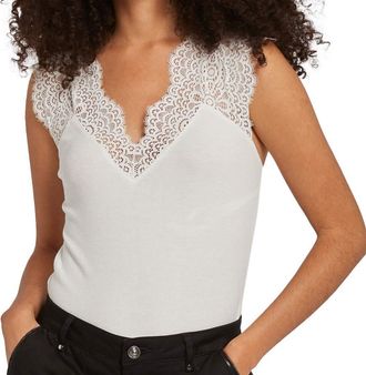 Morgan Top mit breiten Trägern und aus Spitze Ecru XS