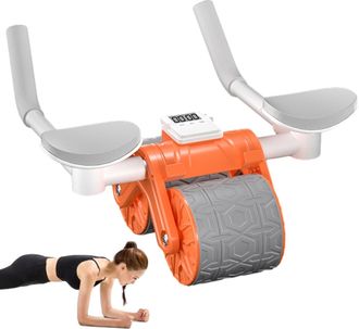 Generico AB-Roller, automatisches Rückprall-Bauchrad, rutschfest, mit Halterungen für stabiles Bauchkern-Training, AB-Roller für das Training