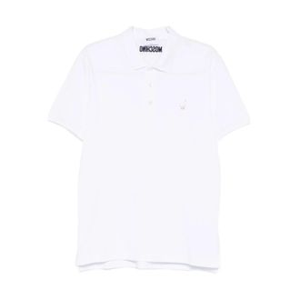 Moschino Polohemd mit gesticktem asymmetrischem Saum - - Tops - Herren - Wei&szlig; - 2XL