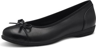Jana Damen Ballerinas mit Schleife Vegan, Schwarz (Schwarz), 37 EU