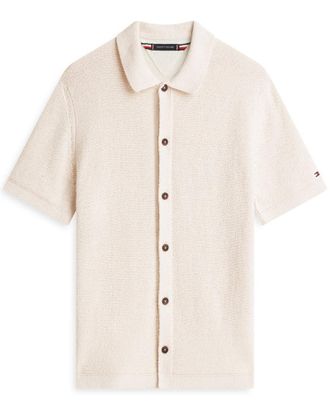 Tommy Hilfiger Strick-Kurzarmhemd aus Baumwolle und recyceltem Material in