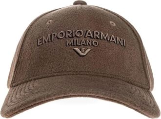 Emporio Armani Homme, Accessoires, Brun, Taille: ONE Size Casquette de Baseball Marron avec Broderie Logo