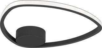 Eglo LED Deckenlampe Moschella, Deckenleuchte mit Dip Switch, Lampe Decke Wohnzimmer B&uuml;ro, Metall in Schwarz, Kunststoff in Wei&szlig;, warmwei&szlig;, kaltwei&szlig;