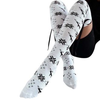 Generic Chaussettes Femme Fantaisie Funny Socks Chaussettes Chaleureuses Jusquaux Genoux Pour Femmes &Eacute;paisses Manchons De Jambe Parfaits Pour Confort &Agrave; Domici