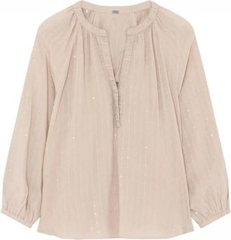 Gustav Femme, Blouses et Chemises, Beige, Taille: 42 FR Élégante Chemisier avec Paillettes Dorées