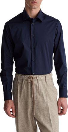 Benetton Herren Camicia 551muq049 Hemd, blau, Medium