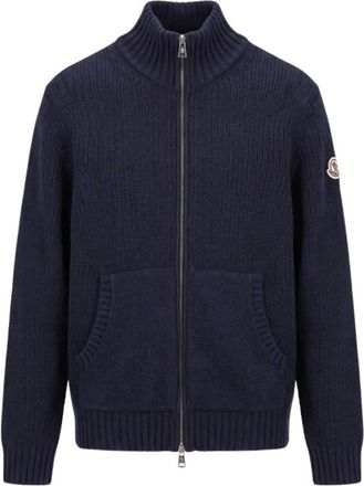 Moncler Cardigan en Tricot - Homme - Pulls - Bleu - Taille: M
